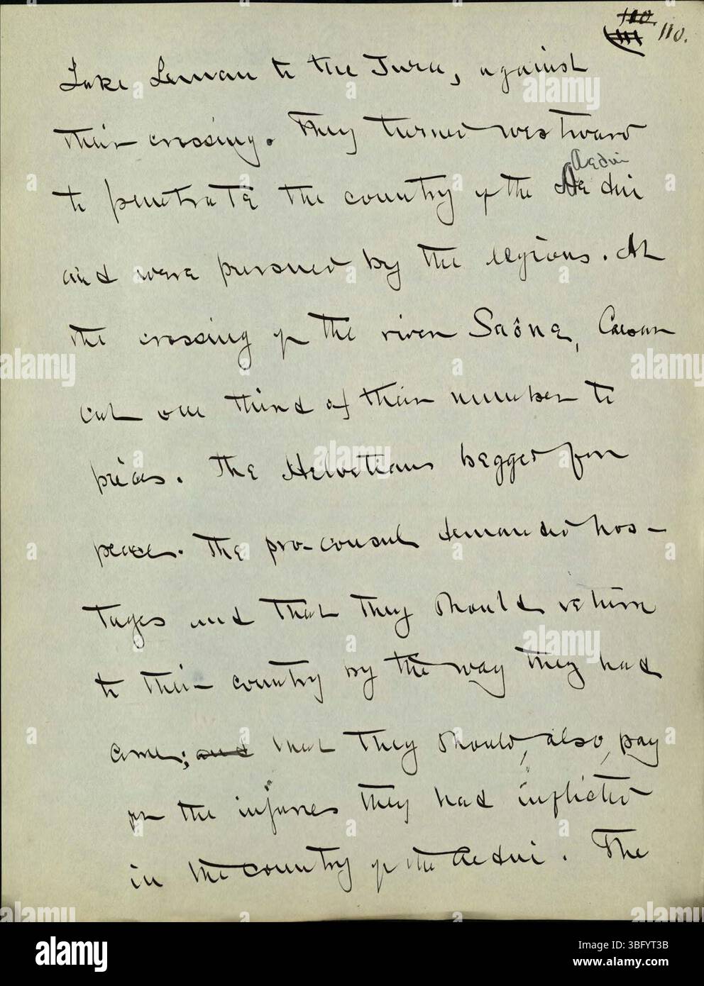 This handwritten manuscript from the chapter 'Vercingetorix, Prince of ...