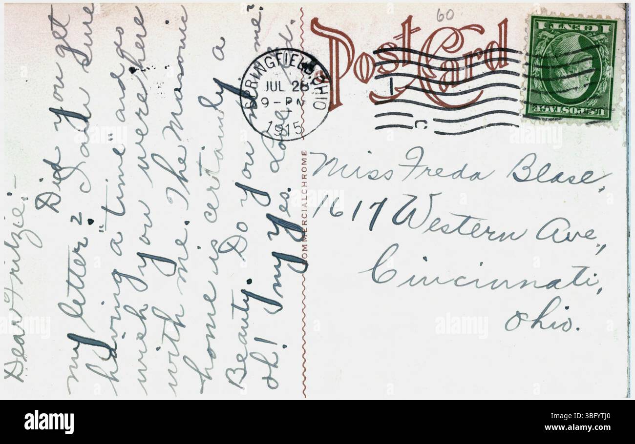 A 1915 colored photograph of the Ohio Masonic Home in Springfield, Ohio ...