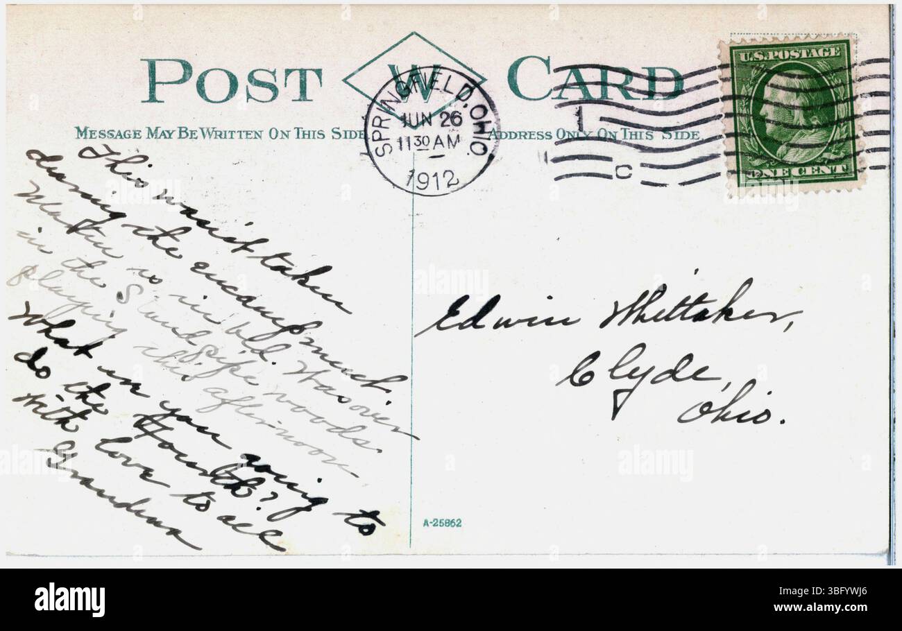 This 1912 colored photograph shows Limestone Street in Springfield ...