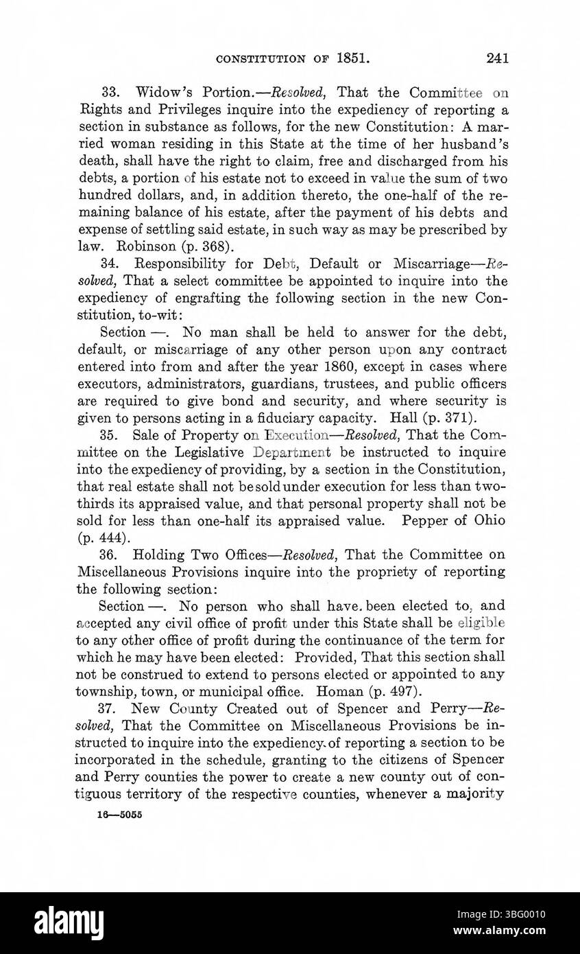 This page of 'Constitution Making in Indiana' details the contributions ...