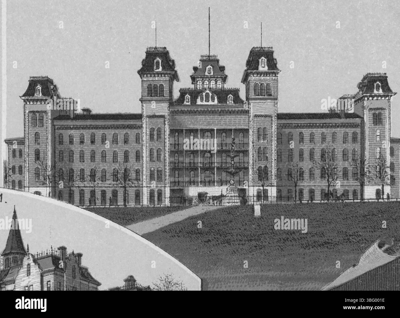 An 1899 engraving depicting the Ohio Asylum for the Education of the ...