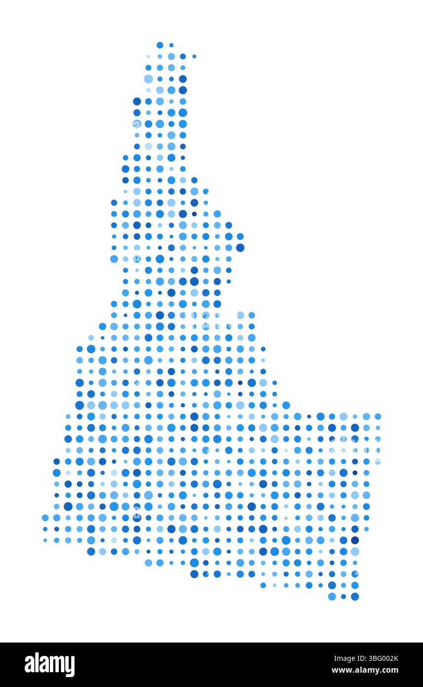 Idaho Dot Map. US State Digital Style Shape. Idaho vector image. US ...