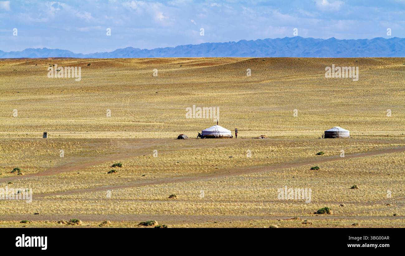 Nomad camp in the steppe yurt hi-res stock photography and images - Alamy