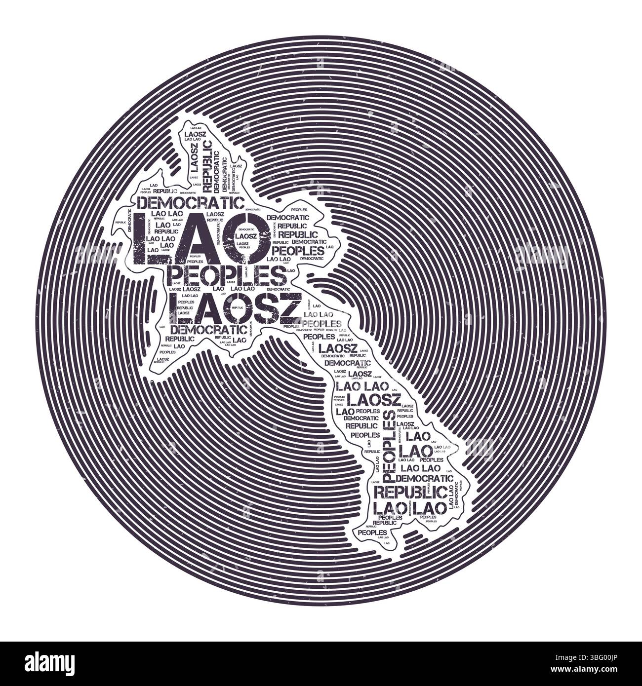 Laos Vector Image. Country round logo design. Laos poster in circular ...