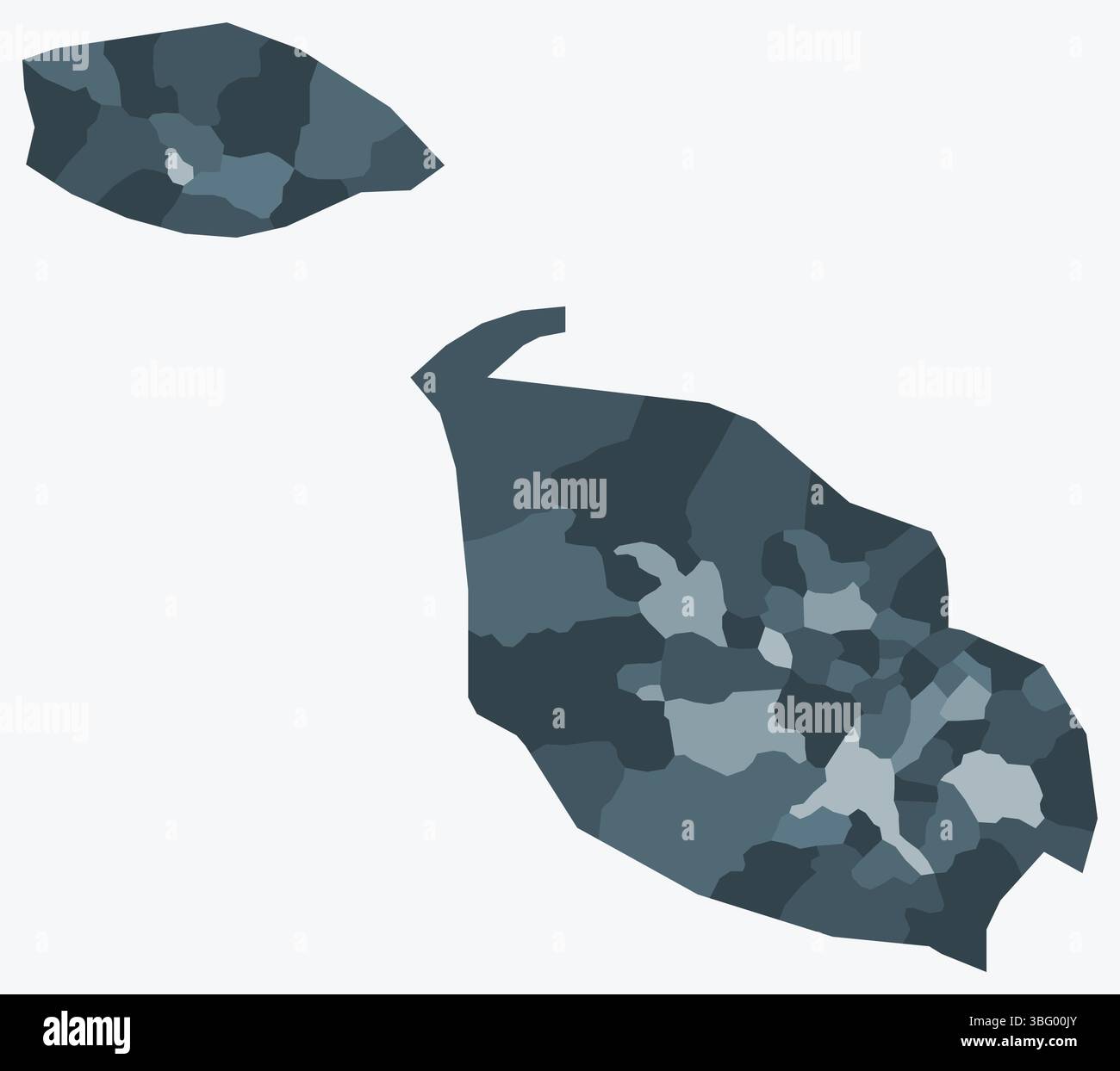 Map of Malta with regions. Just a simple country border map with region ...
