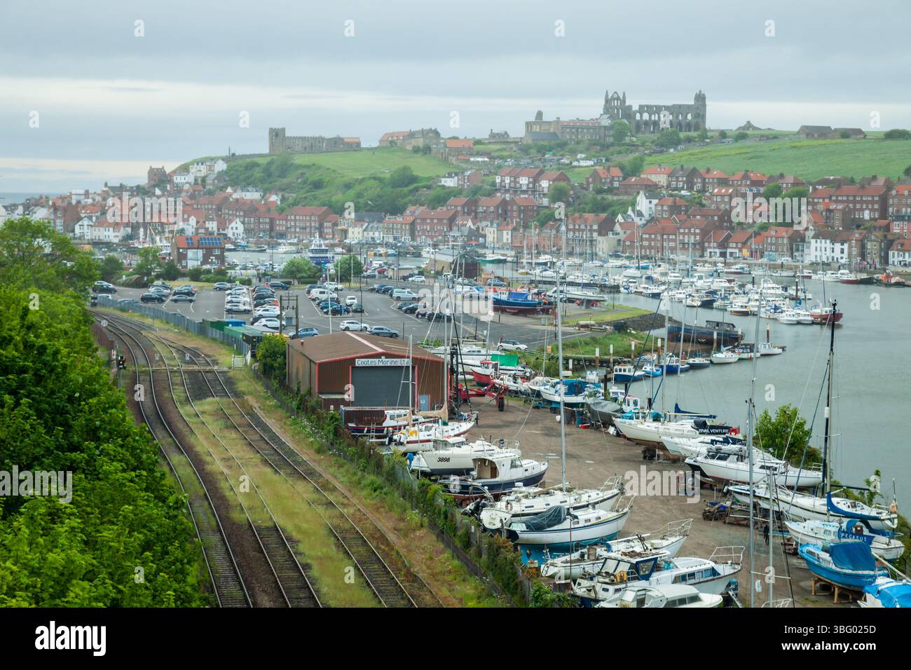 Whitby in the rain, North Yorkshire, England Stock Photo - Alamy