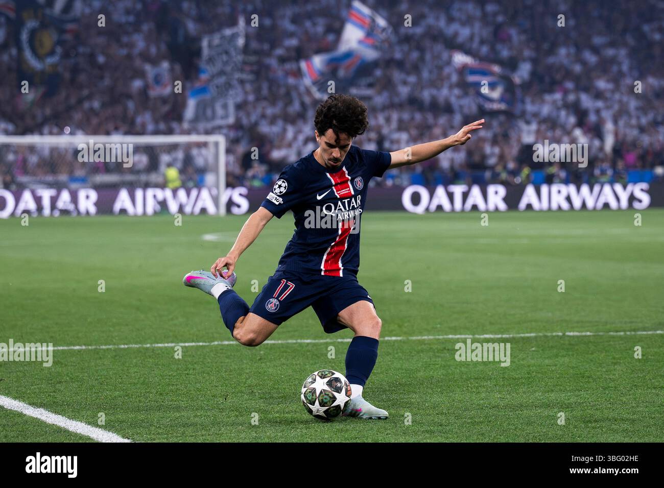 Vitinha of Paris Saint-Germain kicks the ball during the UEFA Champions ...
