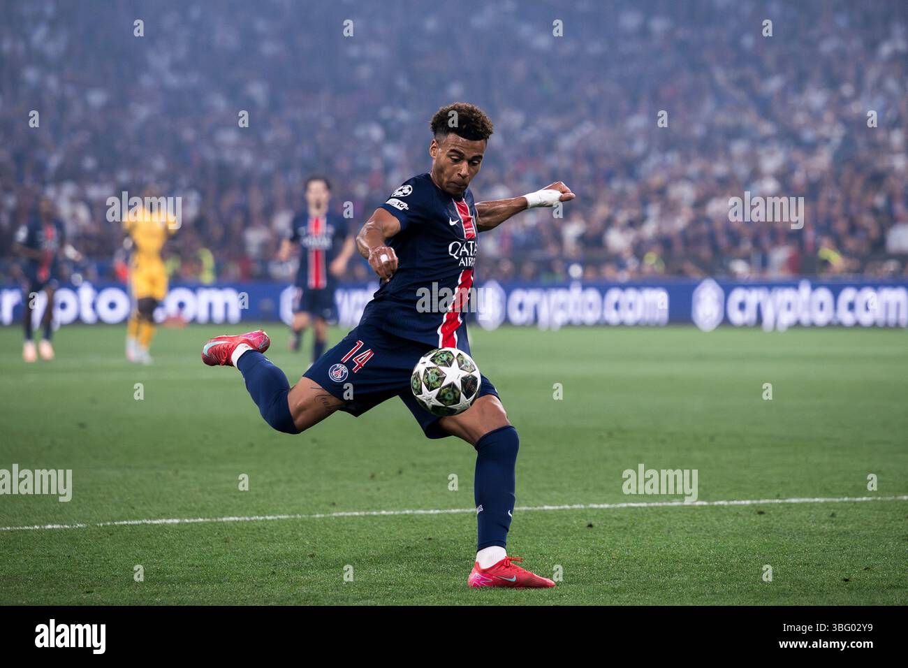 Desire Doue of Paris Saint-Germain scores a goal during the UEFA ...