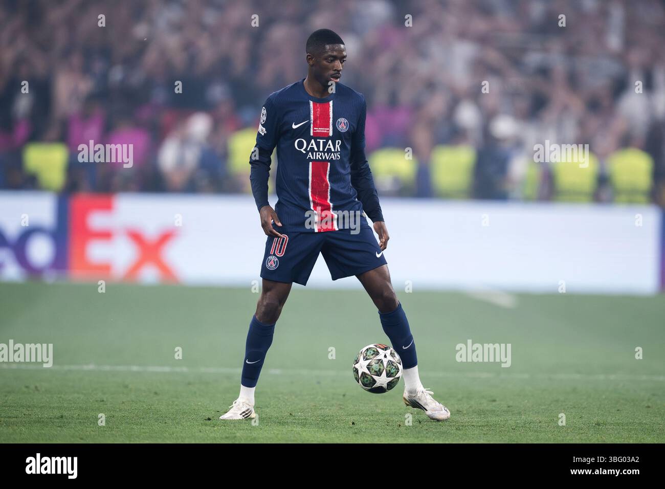 Ousmane Dembele of Paris Saint-Germain in action during the UEFA ...