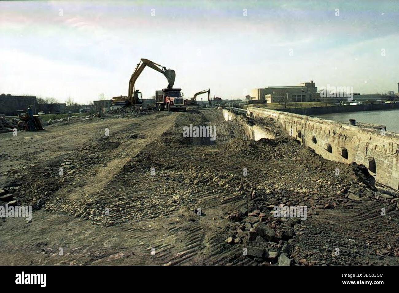 This 1990 photograph of the Broad Street Bridge demolition over the ...