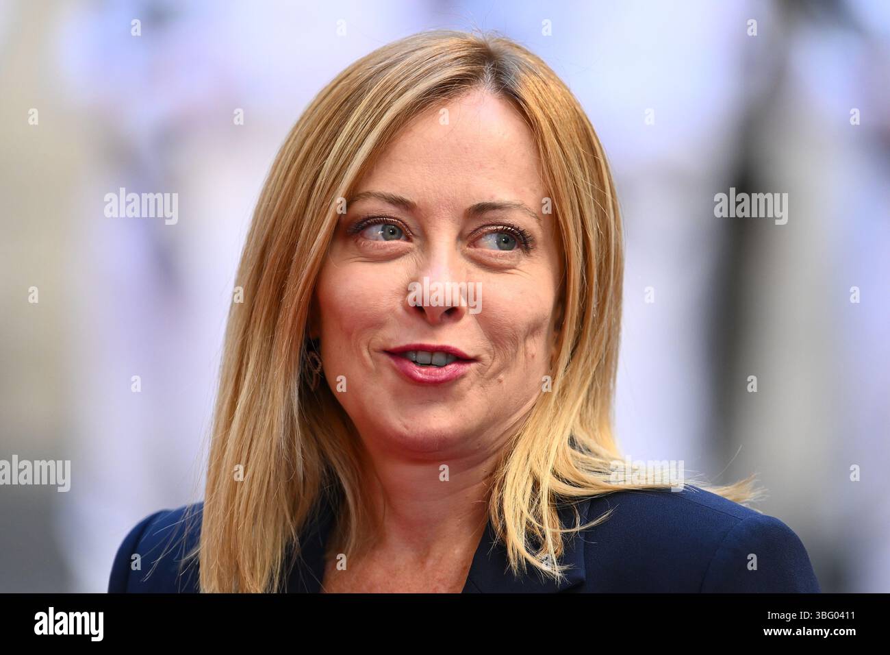 Italian Prime Minister Giorgia Meloni during the meeting with the ...