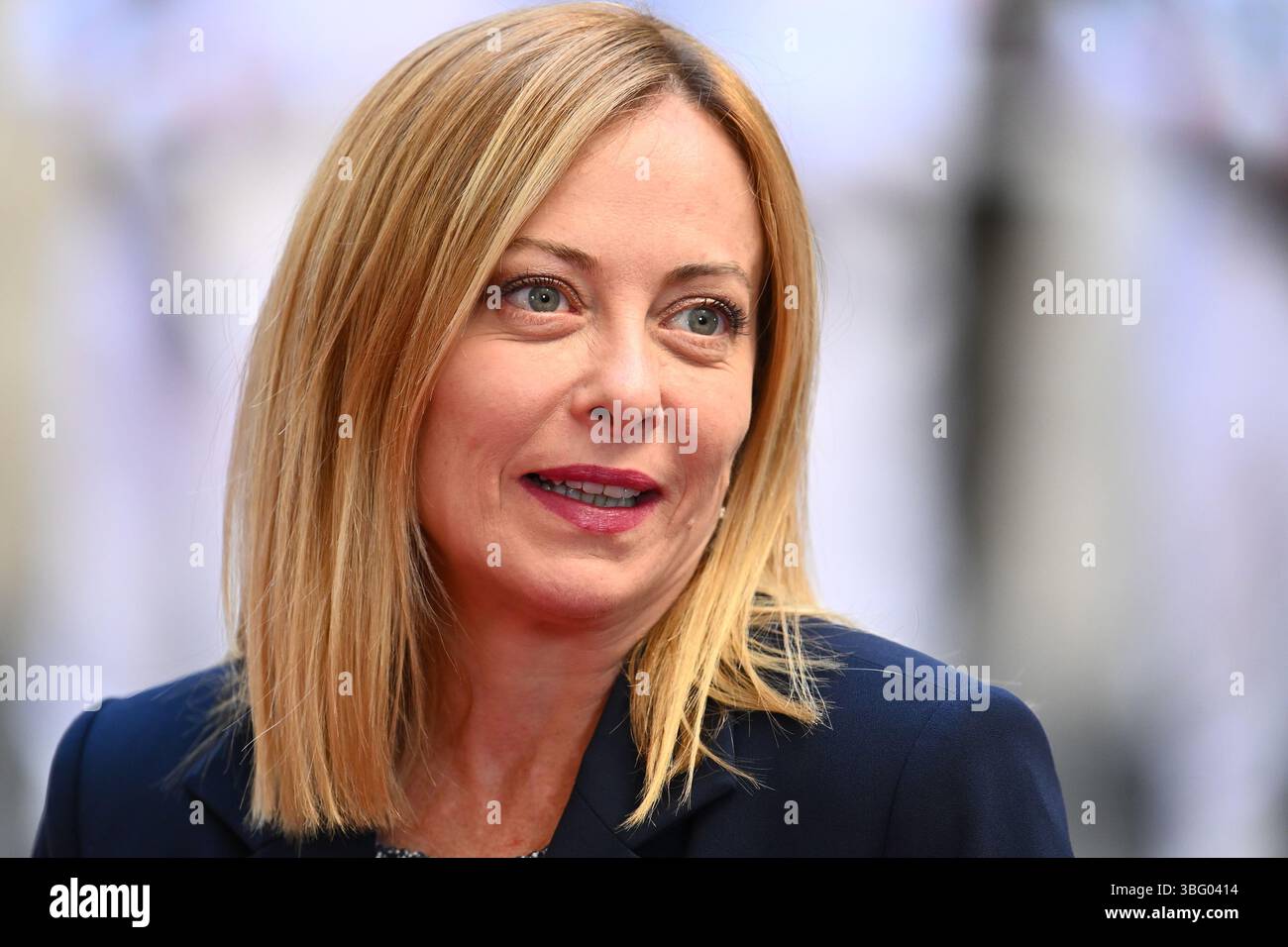 Italian Prime Minister Giorgia Meloni during the meeting with the ...