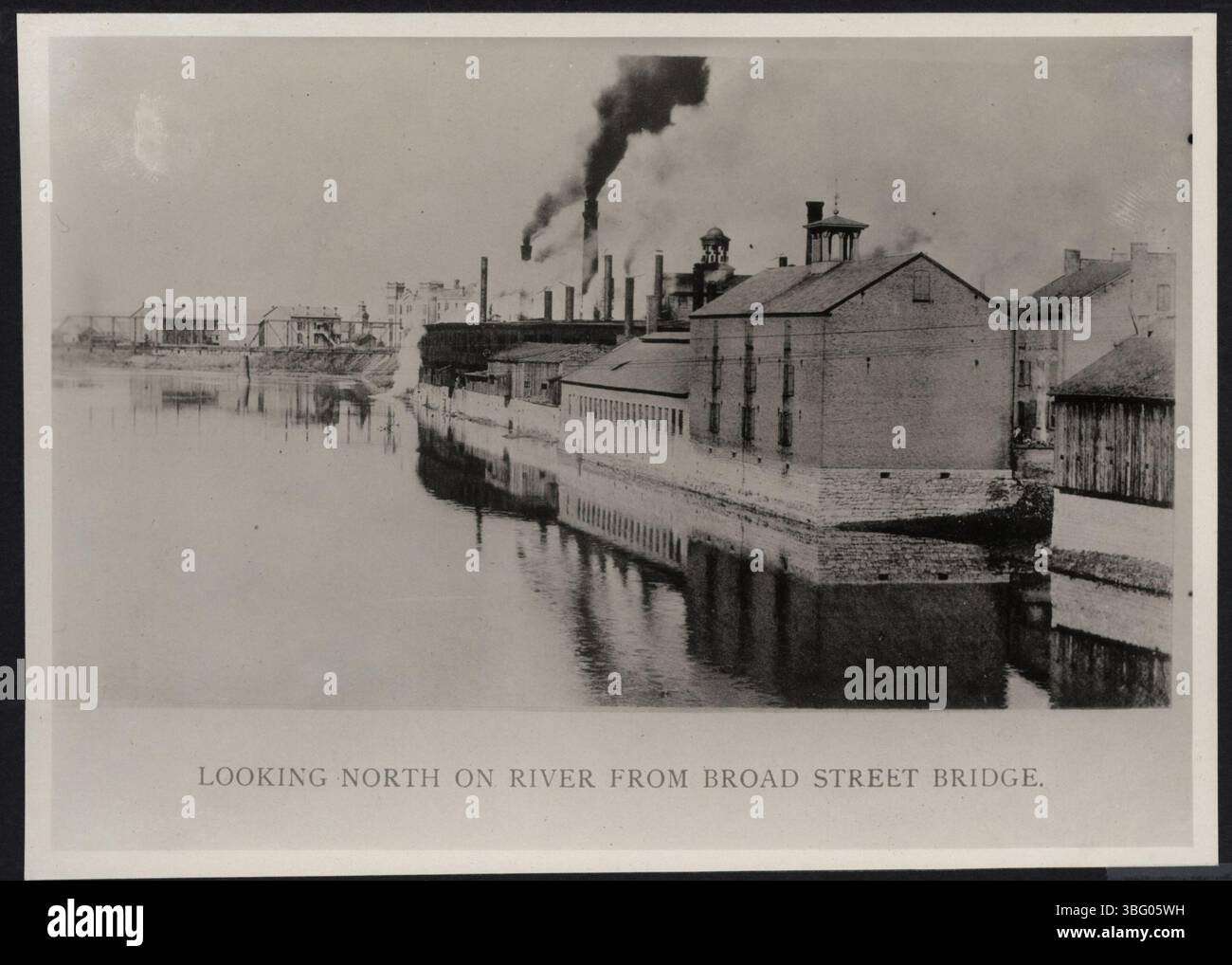 This 1889 photograph looks northeast from Broad Street Bridge, showing ...