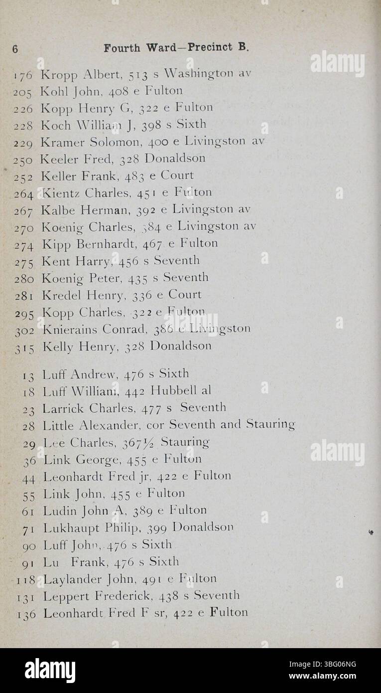 The 1894 Columbus electors' register organizes voters by surname and ...