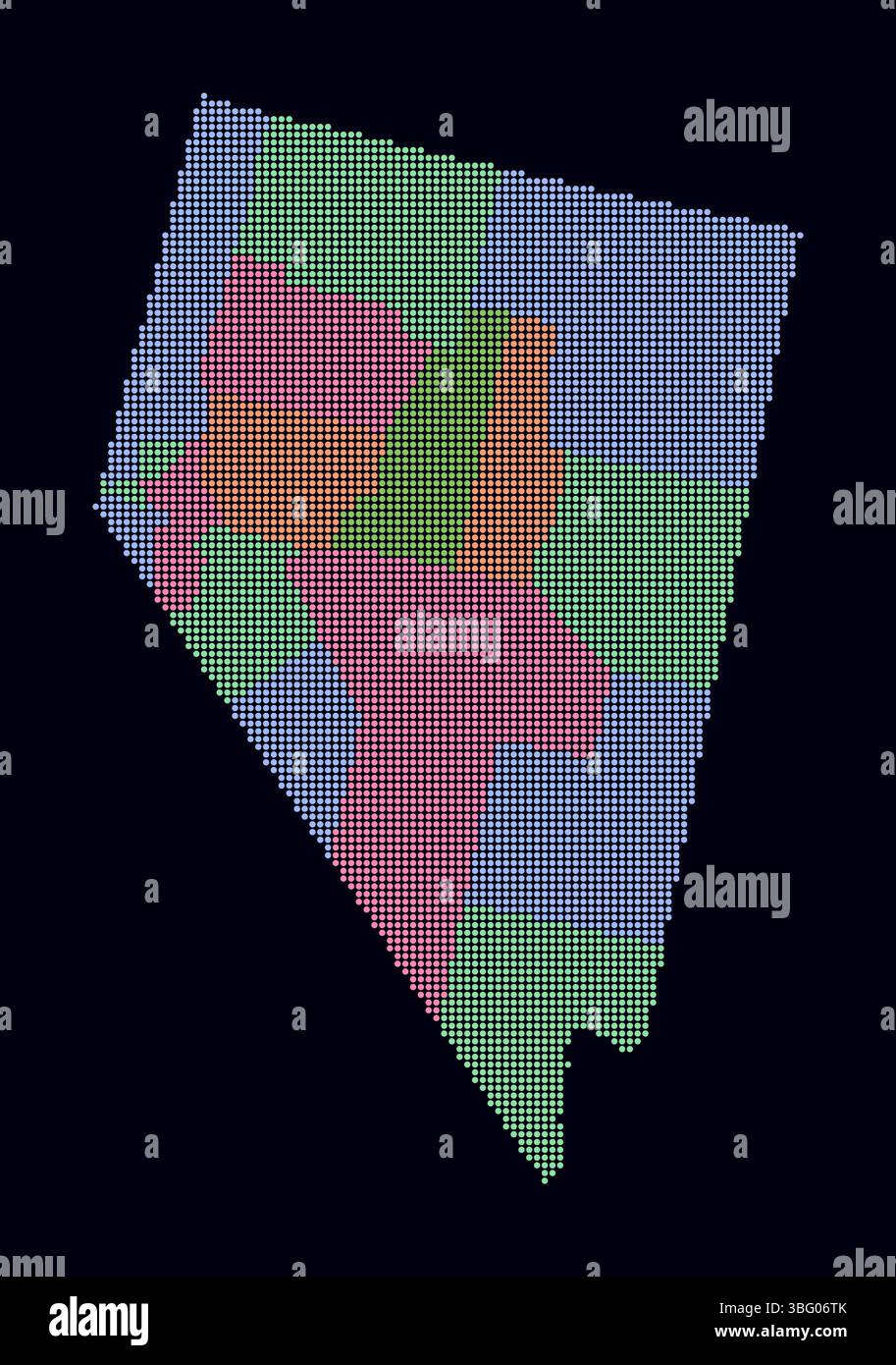 Nevada dotted map. Digital style map of the state on dark background ...