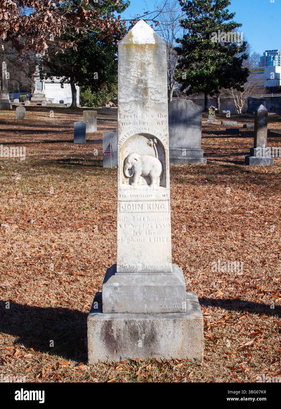 Grave of Man Crushed by Elephant in Charlotte, North Carolina. John ...