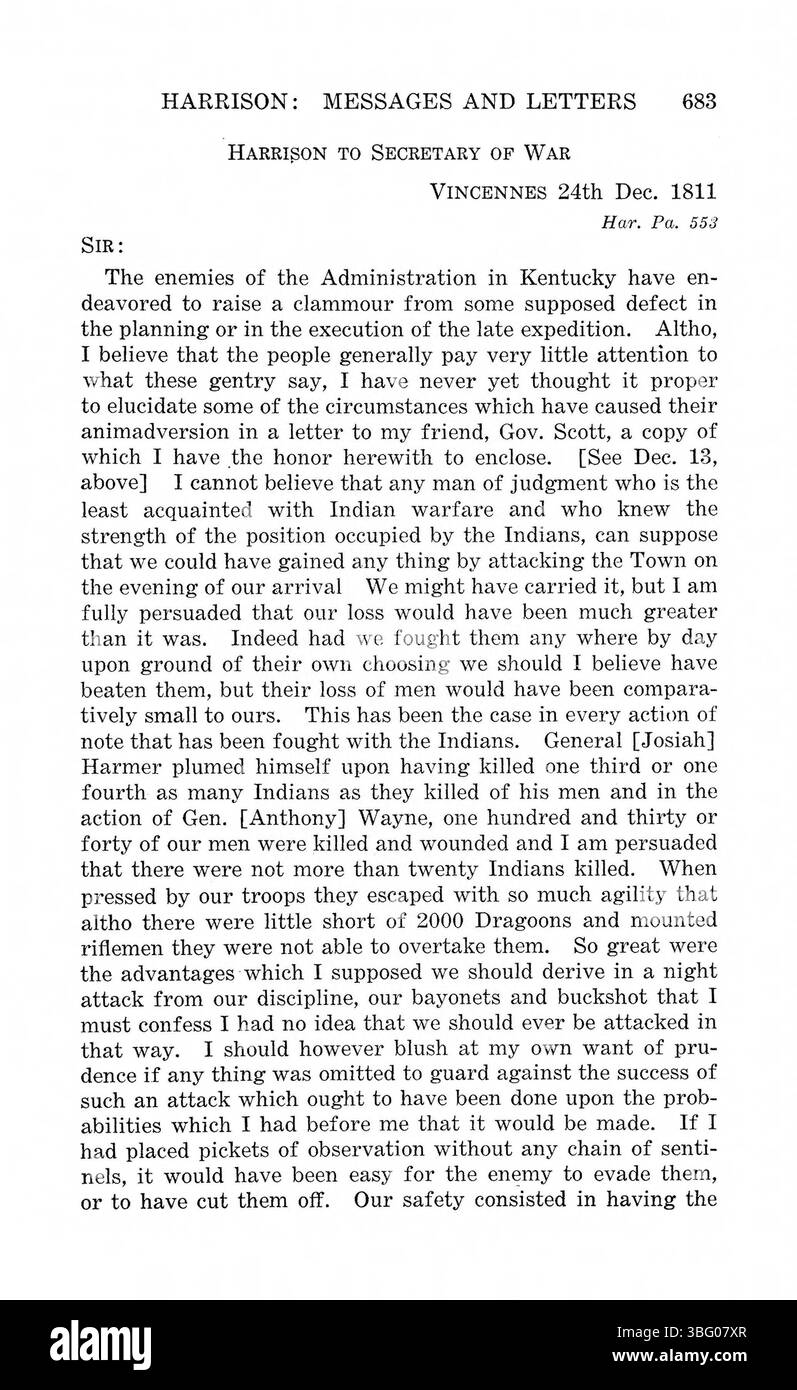 This section of 'Messages and Letters of William Henry Harrison' (1922 ...