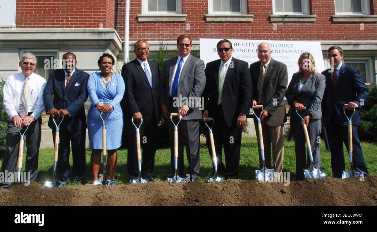 Photograph of Columbus Mayor Michael Coleman and other officials ...