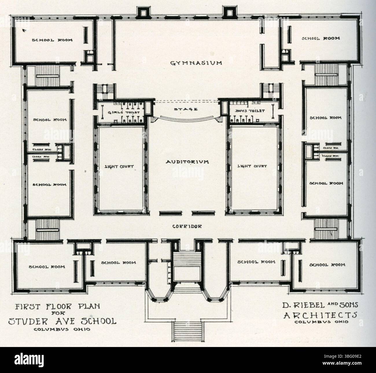 An architect's sketch of Studer Avenue School in Columbus, Ohio ...