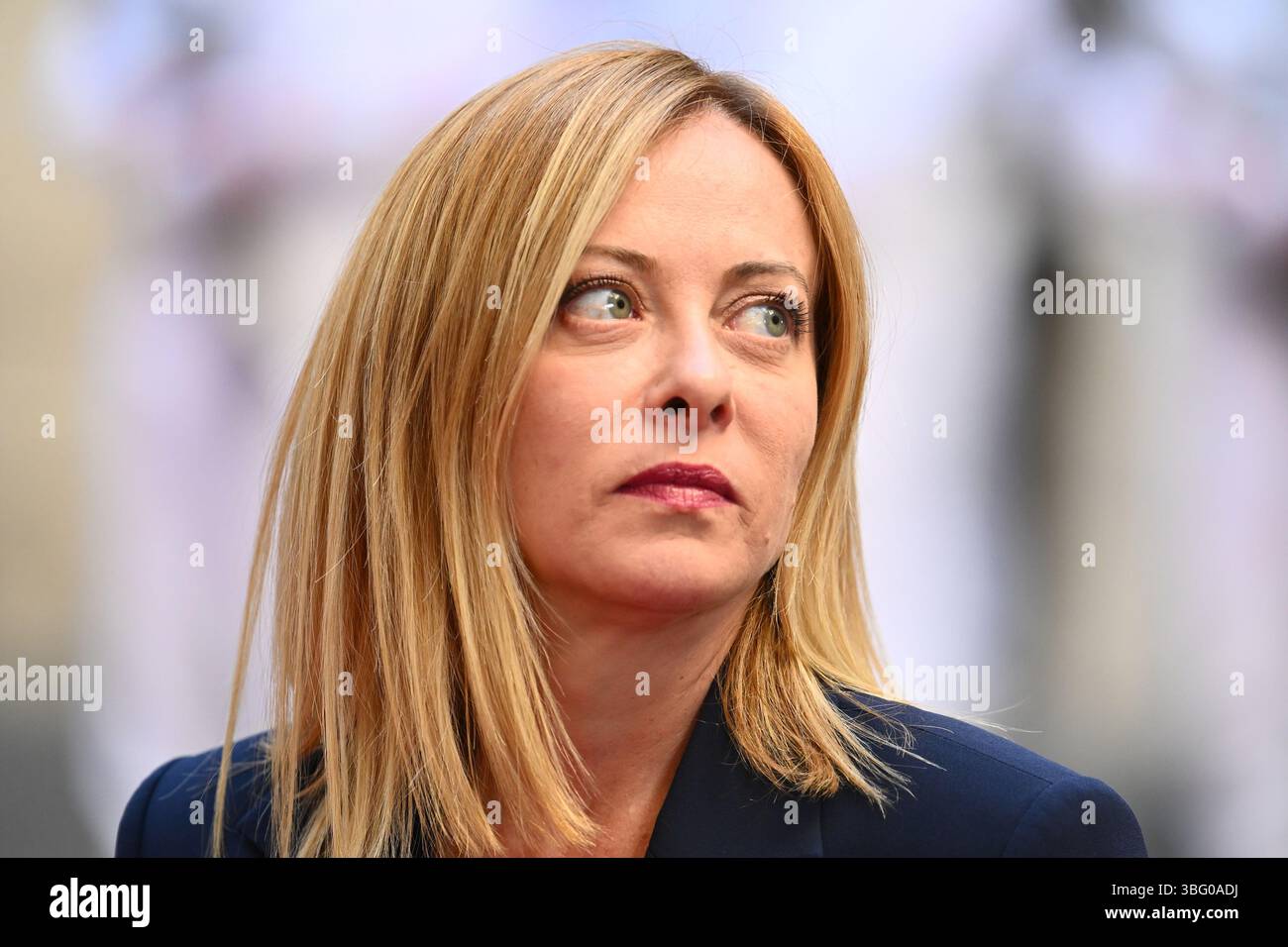 Italian Prime Minister Giorgia Meloni during the meeting with the ...
