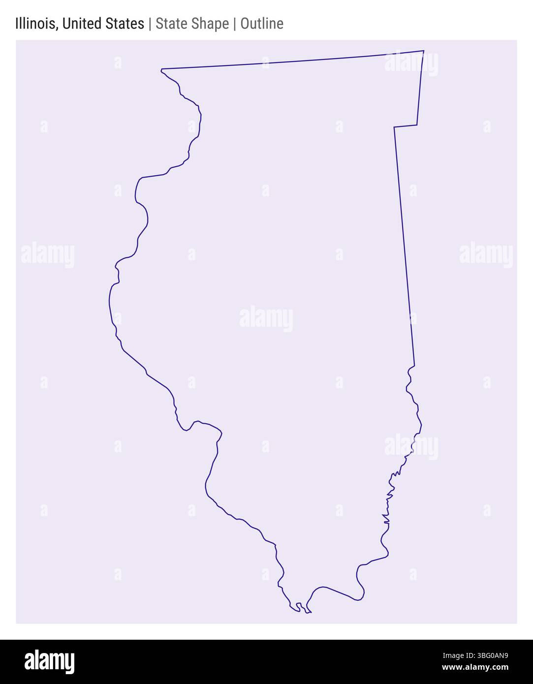 Illinois, United States. Simple vector map. State shape. Outline style ...