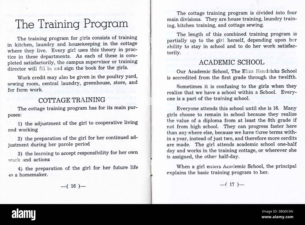 This page from the 1961 rules for the Indiana Girls' School outlines ...