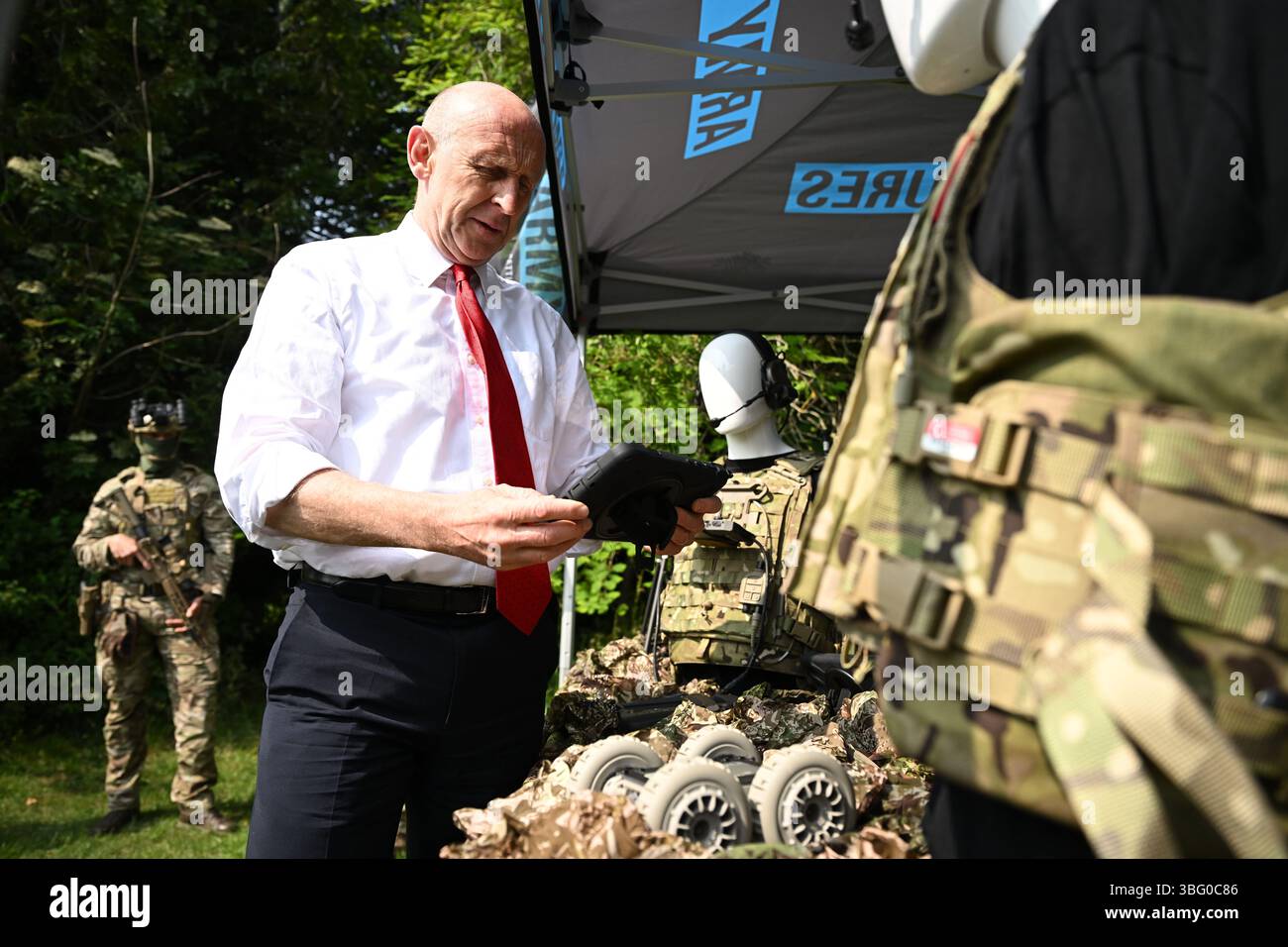 Defence Secretary John Healey meeting members of the armed forces ...