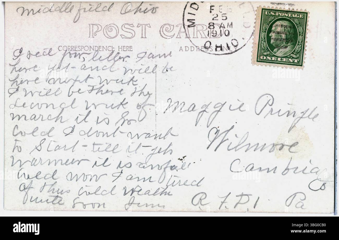 A sepia photograph from 1910 of Elm Street in Middlefield, Ohio ...