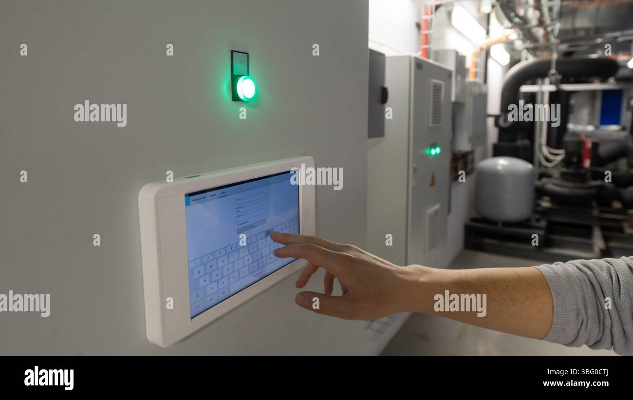 Modern Control System Interface with Green Indicator Light Stock Photo ...