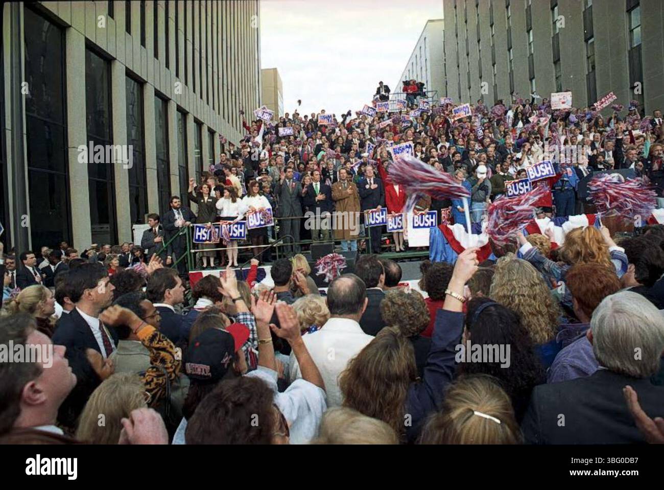 Photograph of President George H.W. Bush’s campaign rally in Columbus ...