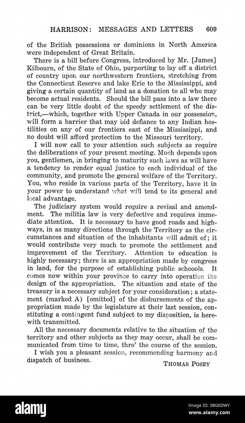 This page from the 1922 edition of William Henry Harrison's letters and ...