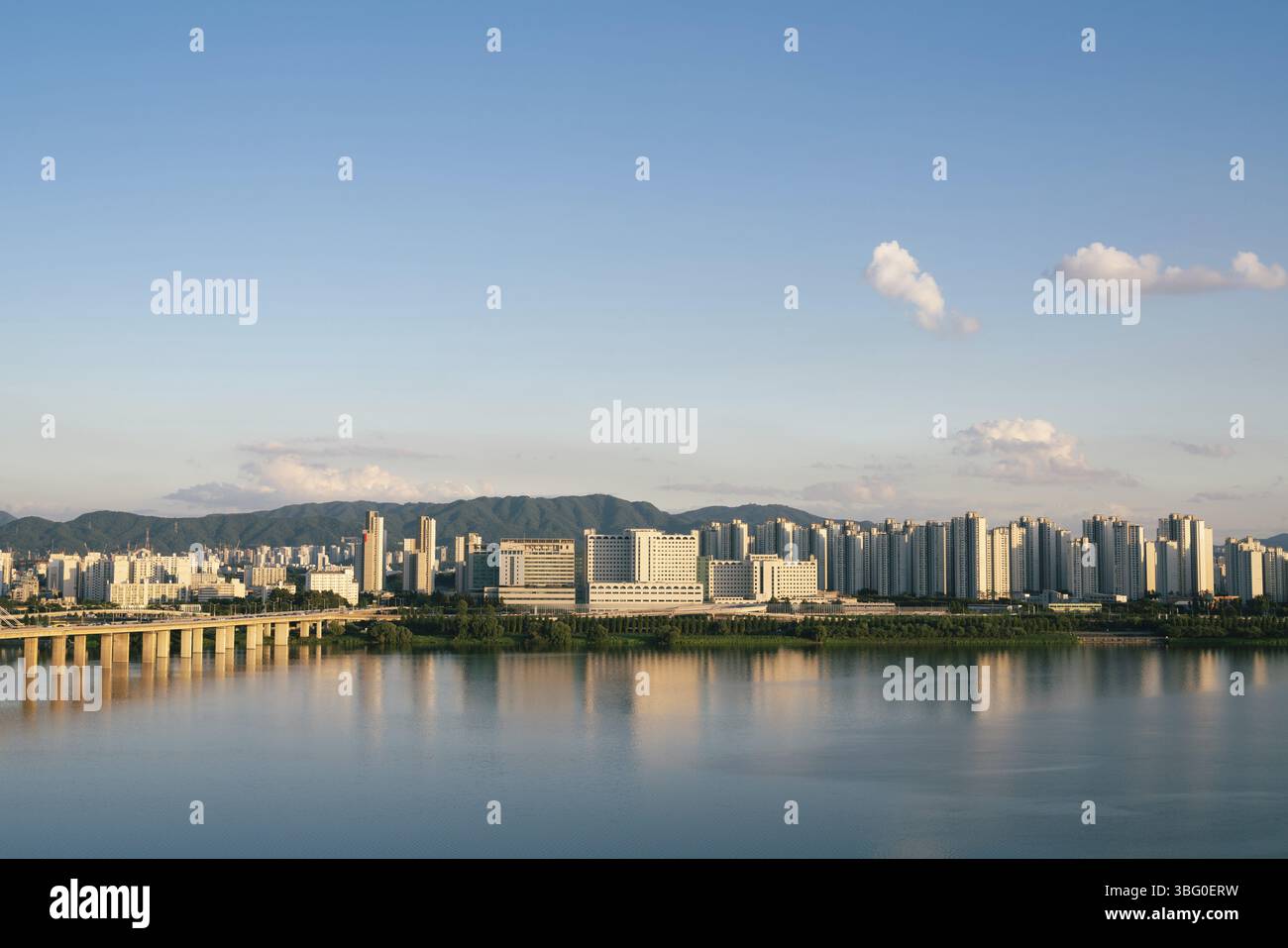 Panoramic view of Hangang River and Seoul city skyline in Korea Stock ...