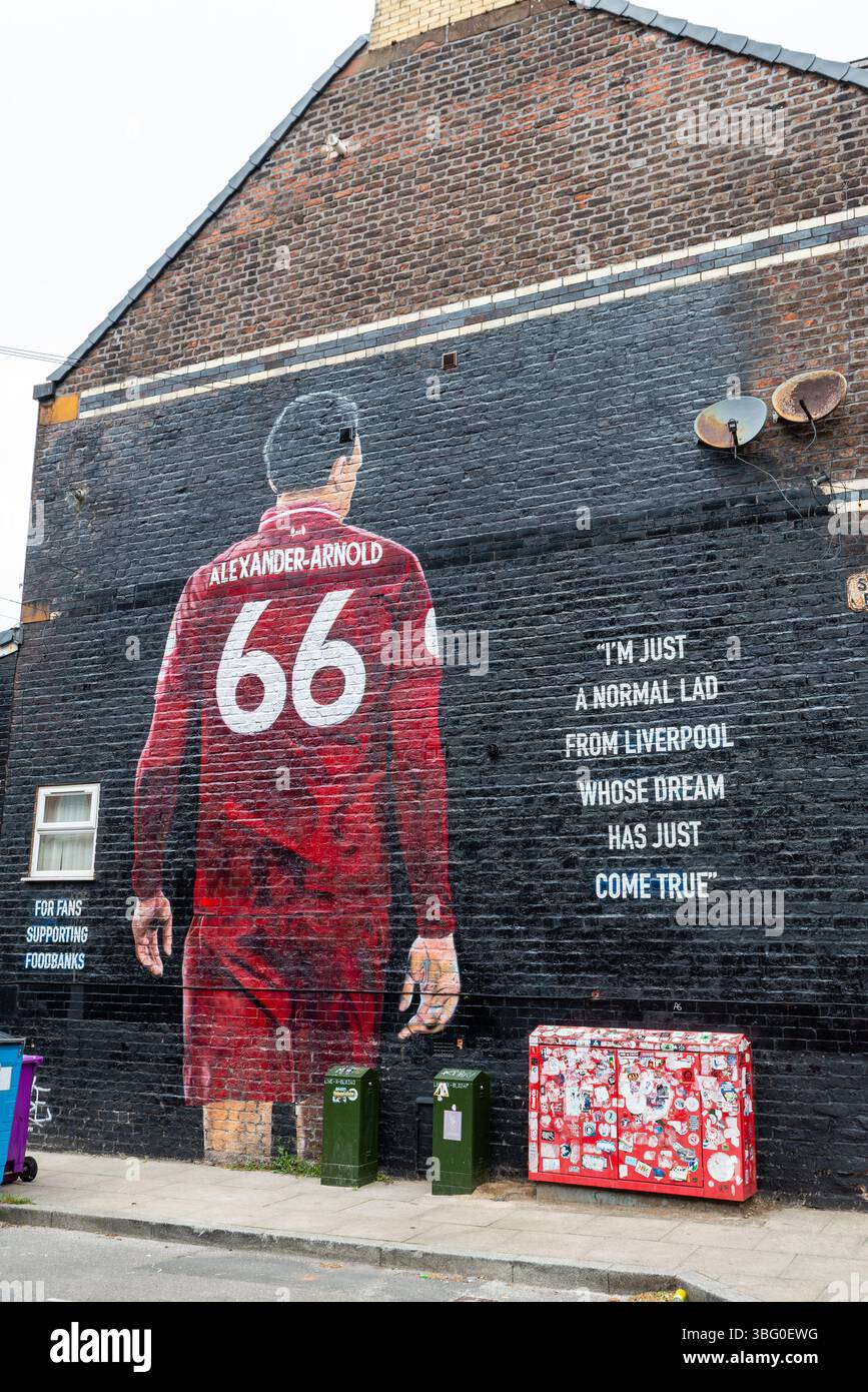Mural near Anfield Stadium of Liverpool FC depicting Trent Alexander ...