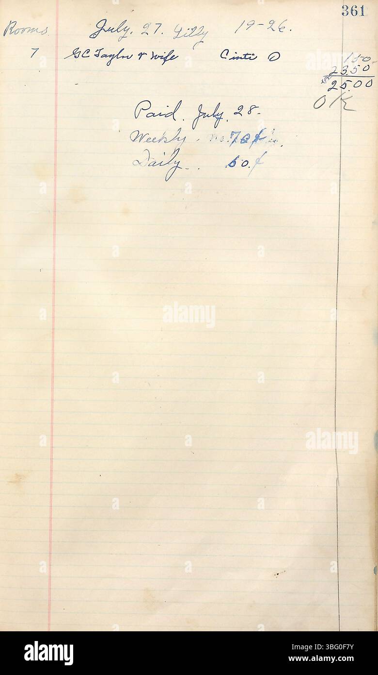 Page 369 of the Camp Chesterfield hotel ledger (1922-1927) continues to ...