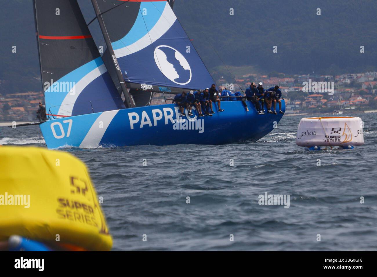 A team competes during the first day of the 52 Super Series of Sailing ...