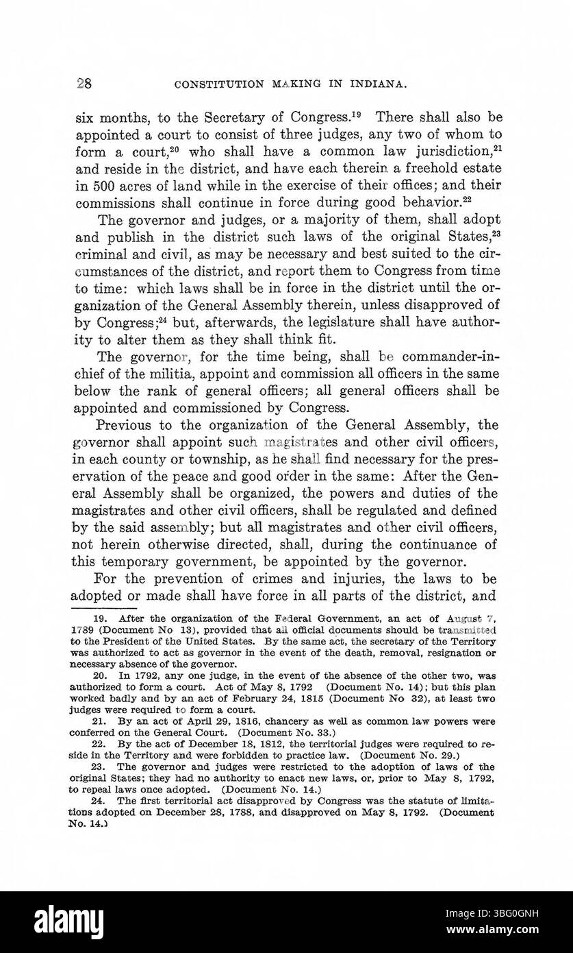 This section of *Constitution Making in Indiana* (1971) discusses the ...