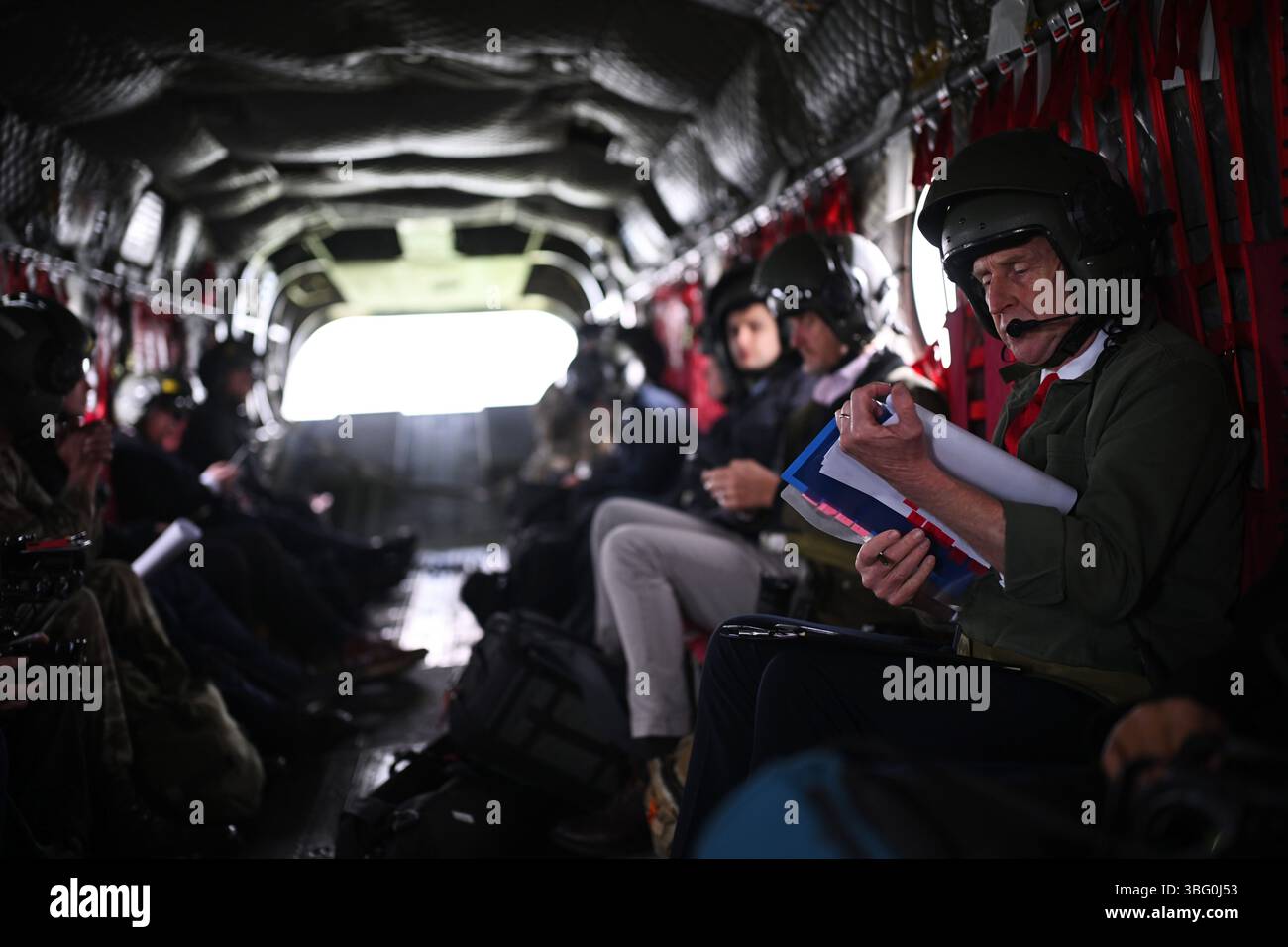 Defence Secretary John Healey travels from RAF Northolt in west London ...