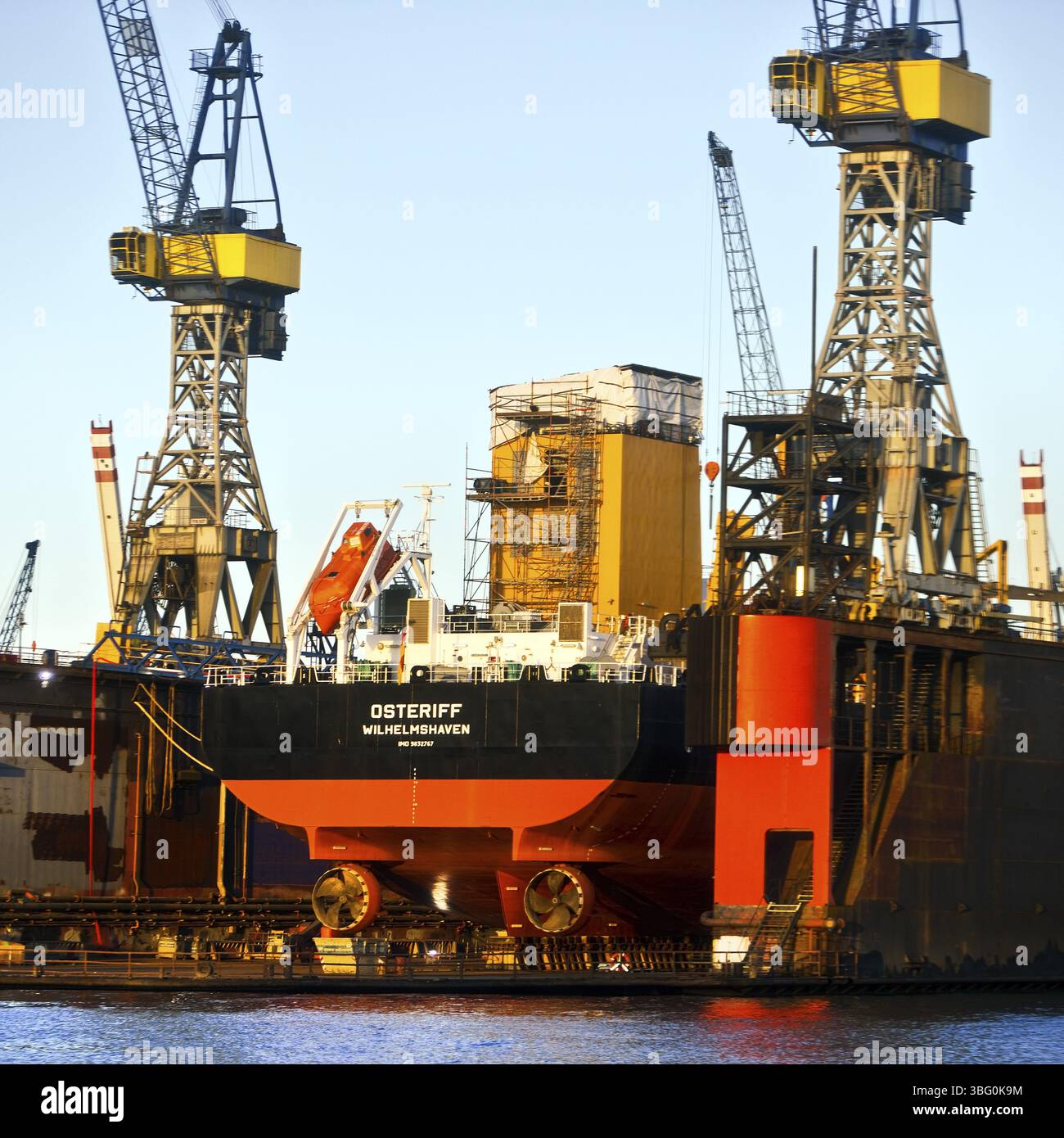 The ship Osterriff on the floating dock Dock 11 of Blohm und Voss, the ...