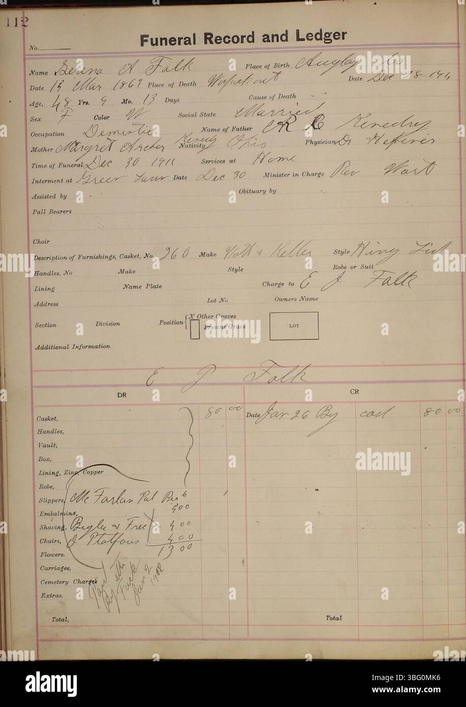 This 1911-1915 Funeral Record and Ledger by Charles C. Siferd contains ...