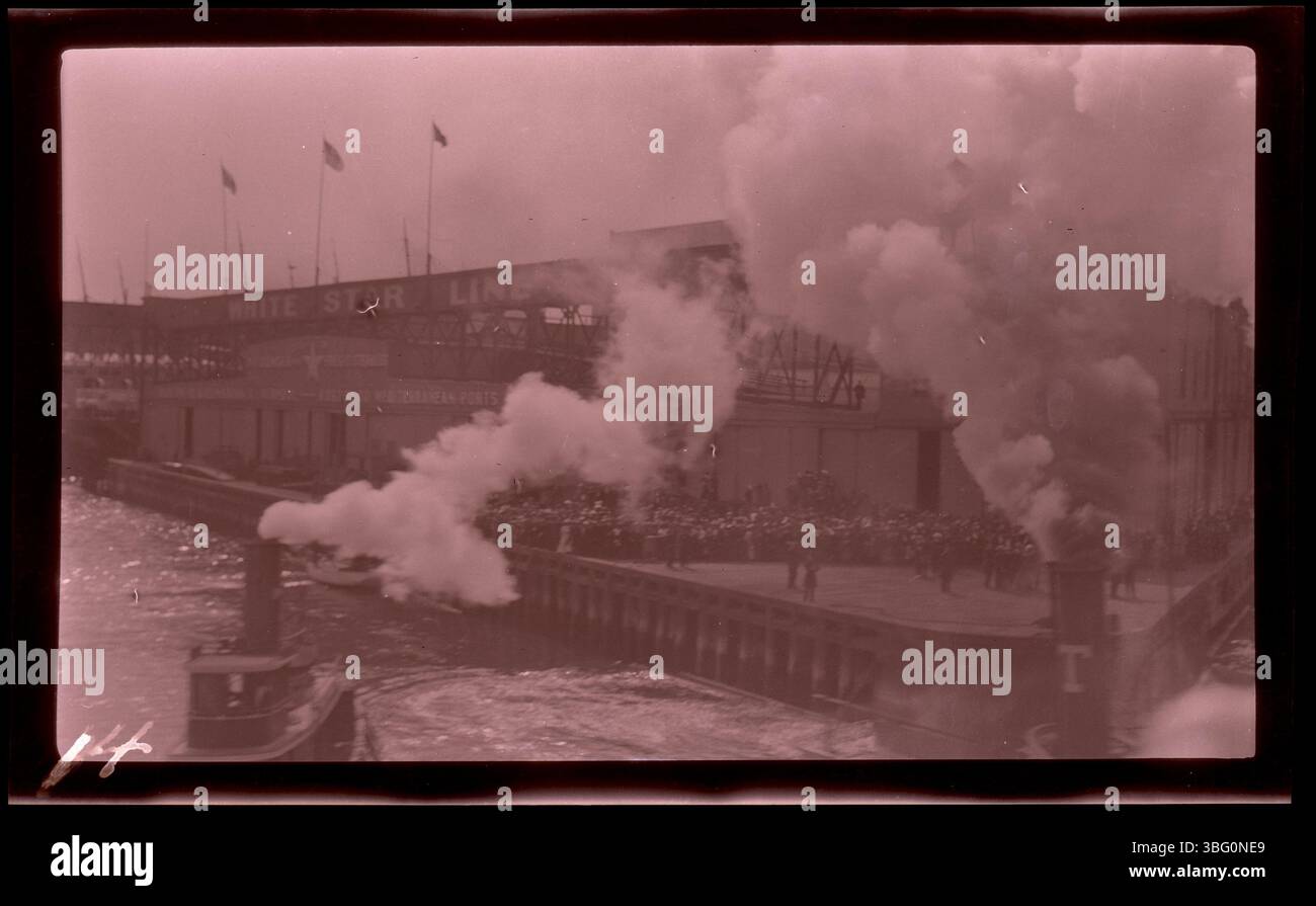 A crowd gathered at Boston Harbor on June 12, 1913, to bid farewell to ...