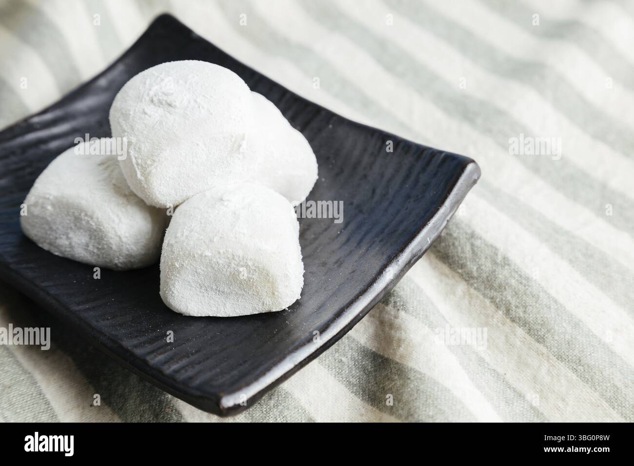 Japanese traditional dessert Red bean mochi, Sticky rice cake Stock ...