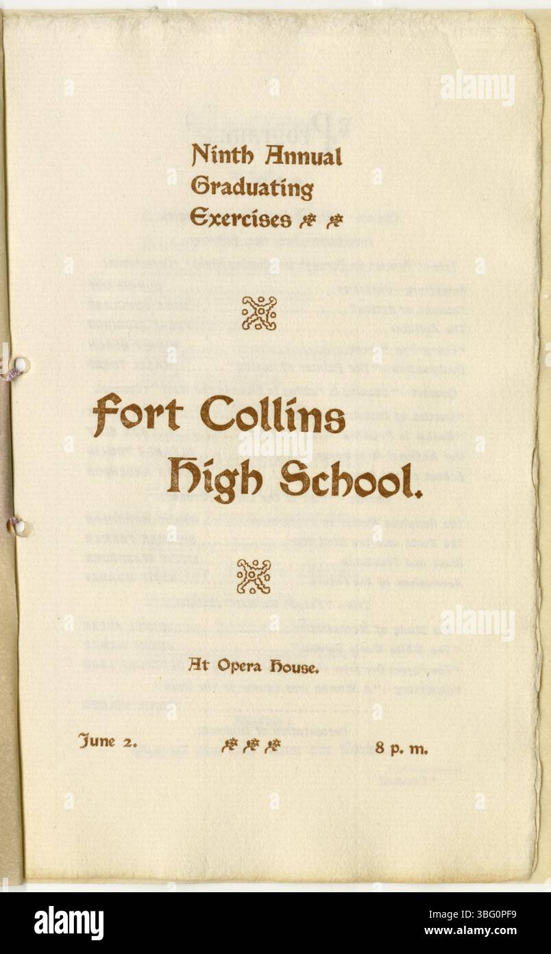 Page 2 of the ninth annual graduating exercises of Fort Collins High ...
