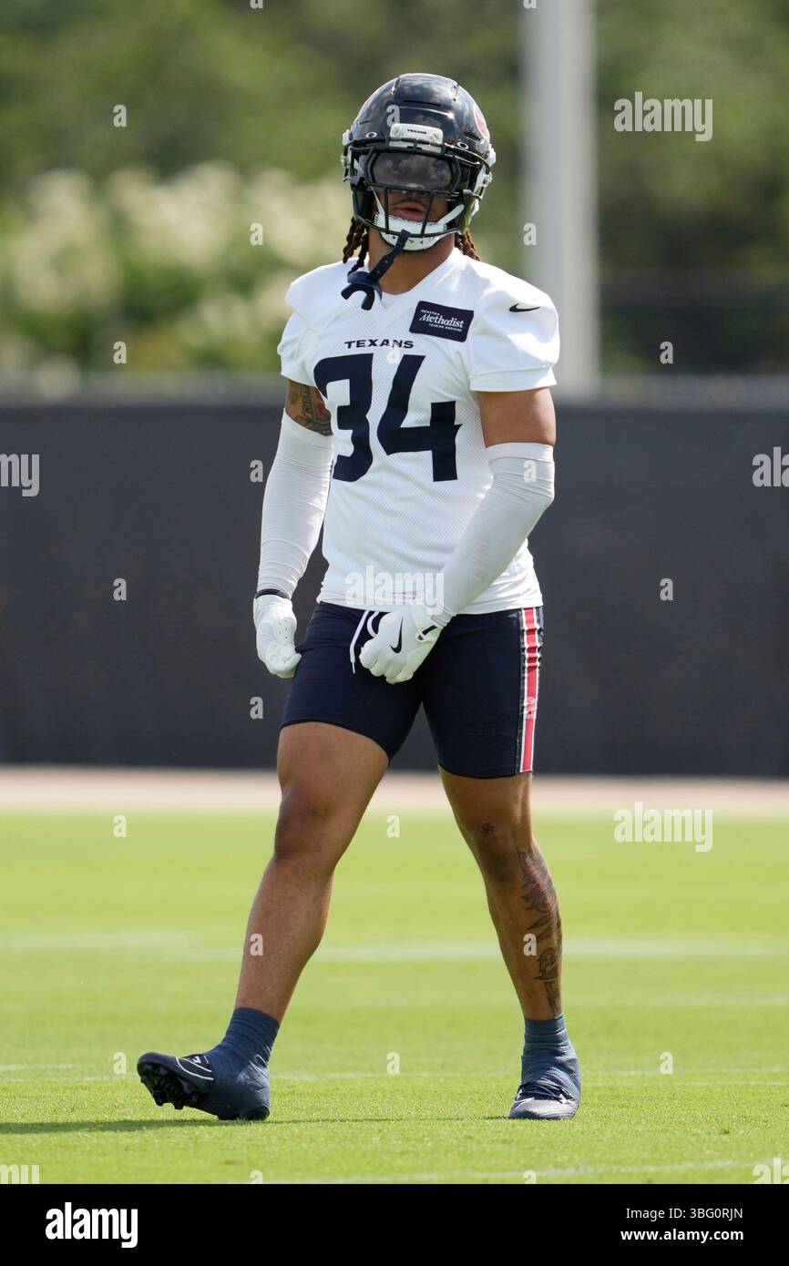 Houston Texans safety Jaylen Reed (34) works out during NFL football ...