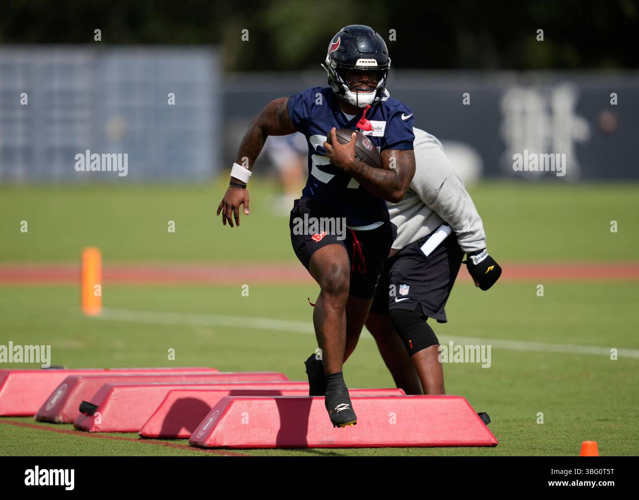 Houston Texans running back Woody Marks (27) works out during NFL ...