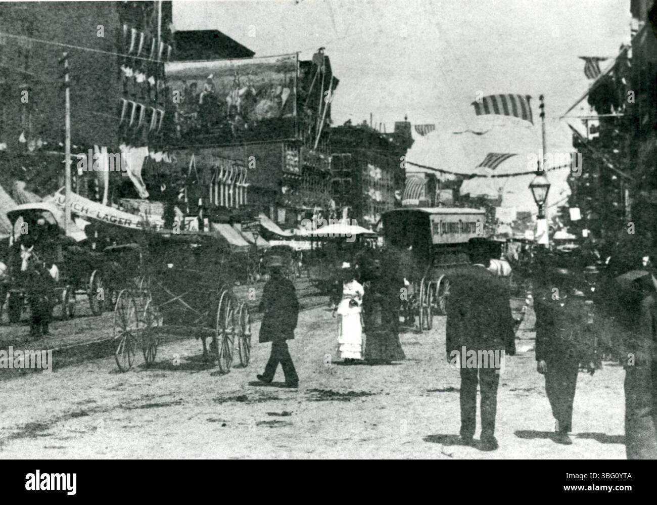 This 1888 photograph shows the streets of Columbus decorated for the ...