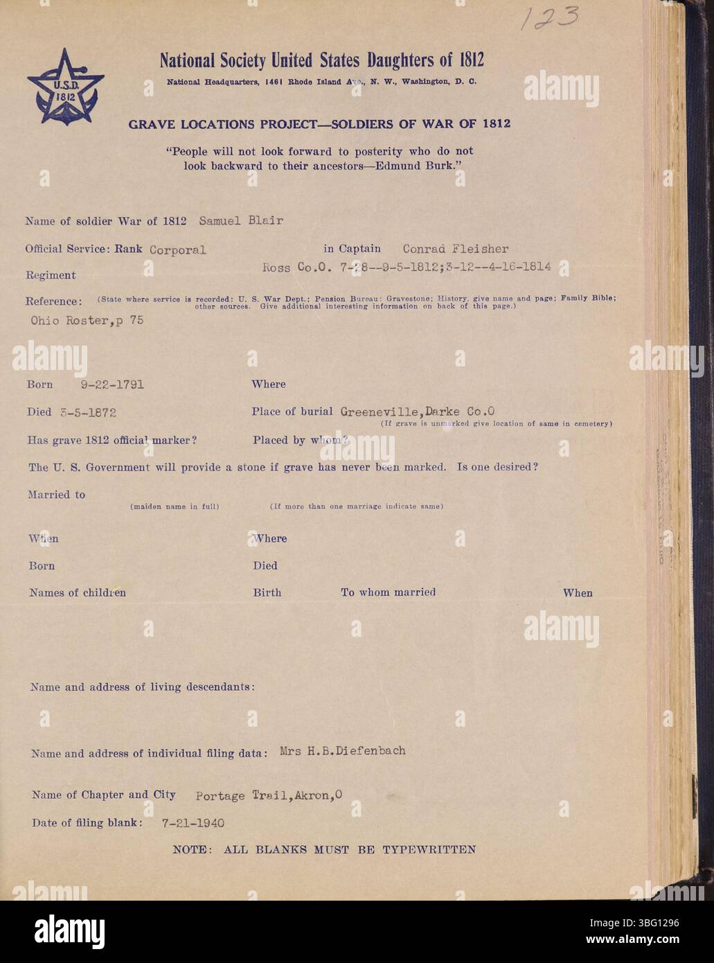 This page documents the burial places of soldiers from the War of 1812 ...