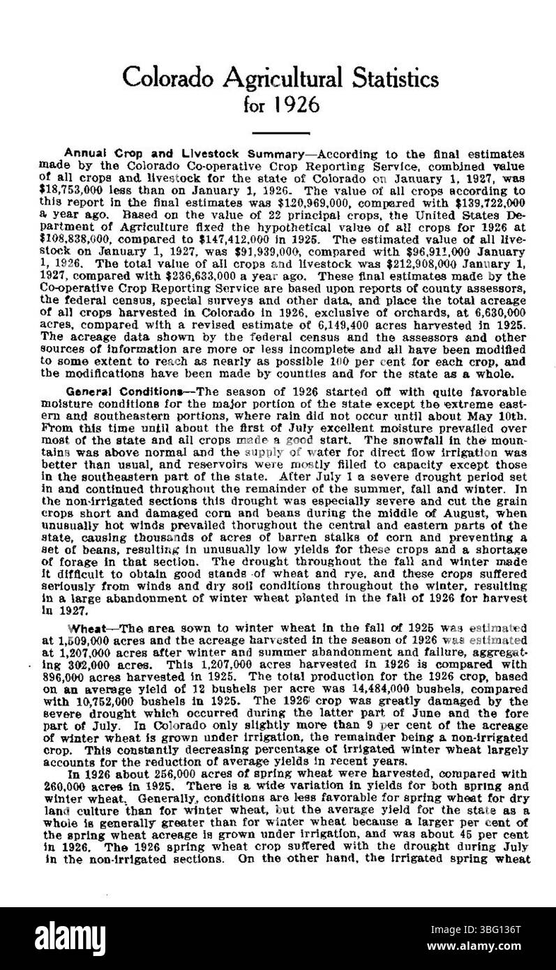 This page continues detailed statistical analysis of Colorado’s 1926 ...