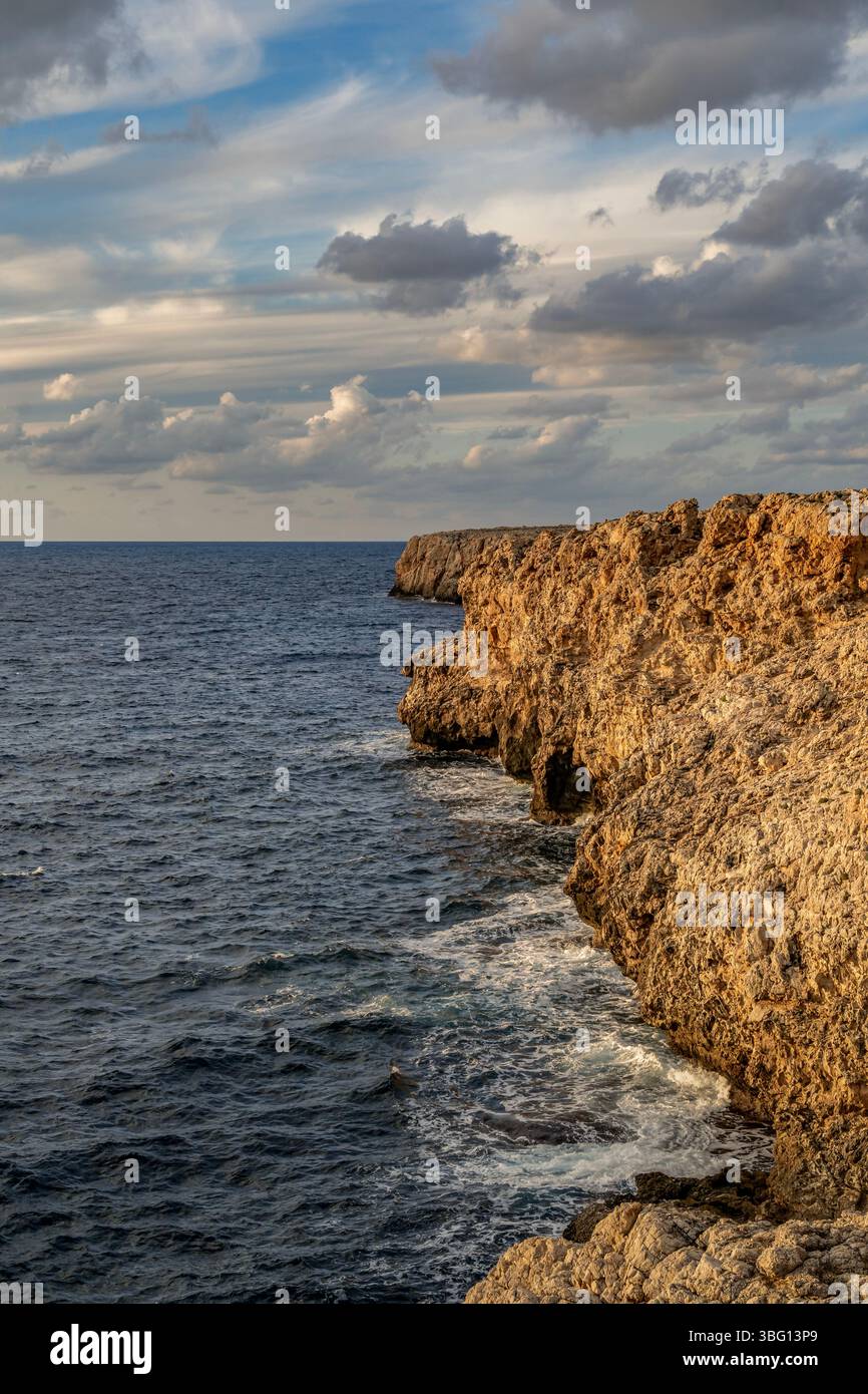 Rugged Coastal Cliffs Overlooking the Mediterranean Sea in Menorca ...