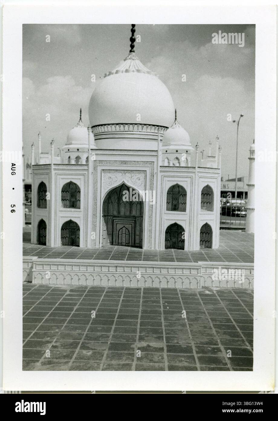 A 1956 photo showing the Taj Mahal replica as part of the Walk O ...