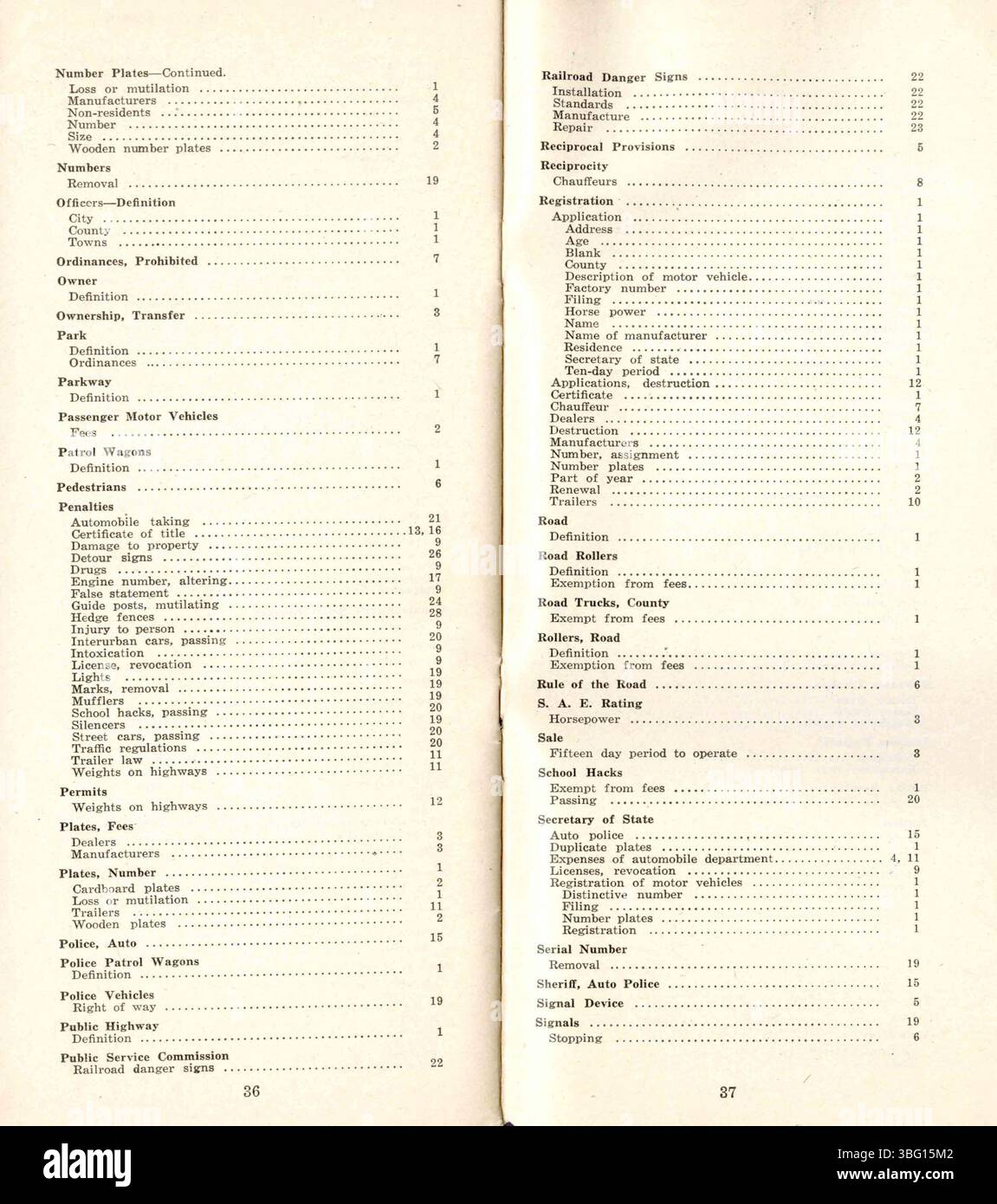 Page 20 of the 1923 Indiana Motor Vehicle and Highway Laws contains ...